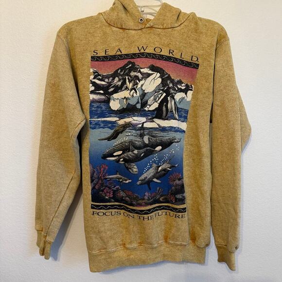 Tultex | Sweaters | Vintage Tultex Seaworld Orca Killer Whales Hoodie ...